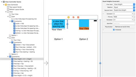 Ios How To Make Distance Between Two Views Variable In Autolayout Stack Overflow