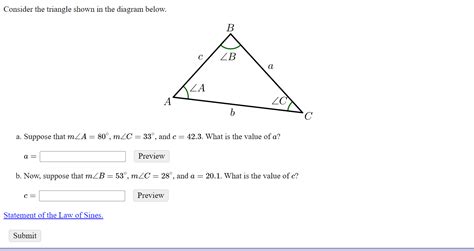 Solved Consider The Triangle Shown In The Diagram Below B Chegg