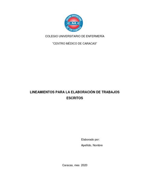 Lineamientos Para Elaborar Trabajos Escritos Cuecmc Pdf Citación Blog