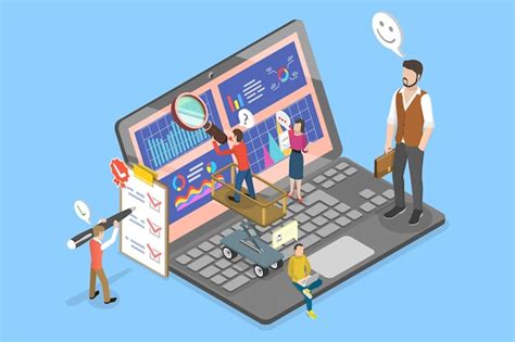 Premium Vector D Isometric Flat Vector Illustration Of Kpi Data Report Dashboard Metrics Analysis