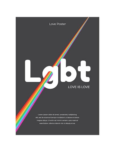 Poster Lgbt Buon San Valentino Copertina Su Sfondo Nero Colori Dell