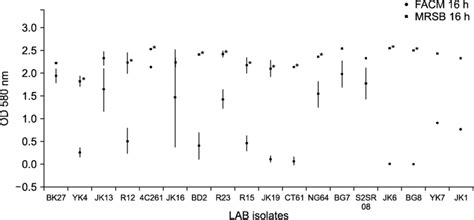 The Growth Of Lactic Acid Bacteria Lab After 16 H In Folic Acid Casei