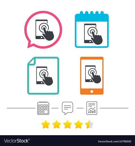 Touch Screen Smartphone Sign Icon Hand Pointer Vector Image
