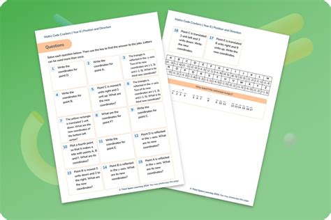 Maths Code Crackers Pack Position And Direction Year 6
