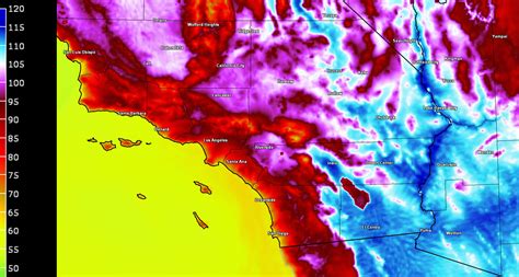 Inland Southern California Heatwave Regional Temperature Forecasts For