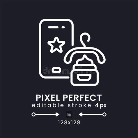 Beauty And Fashion App White Linear Desktop Icon On Black Stock Vector
