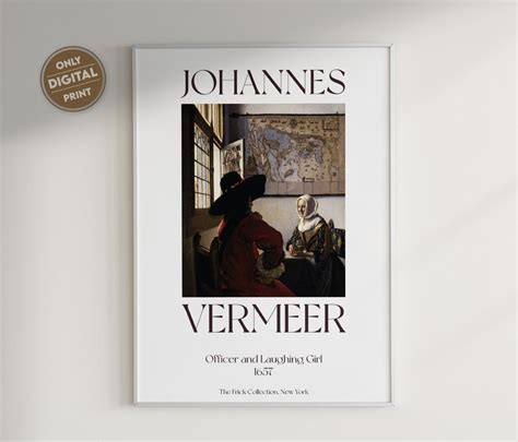 Johannes Vermeer Officer And Laughing Girl Digital Print Baroque Era
