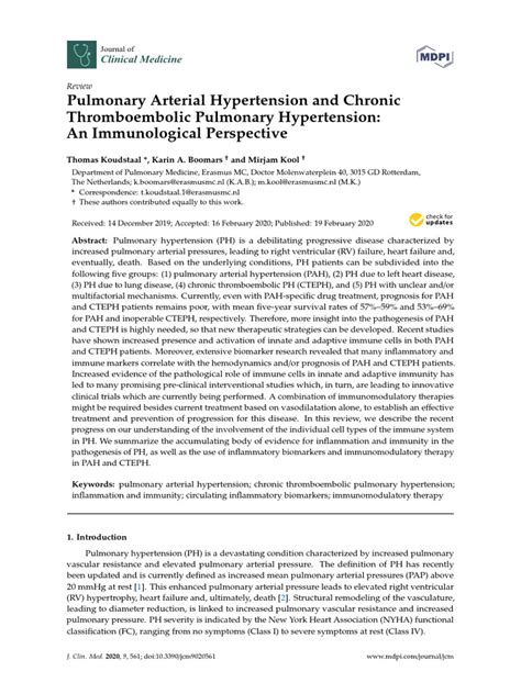 Pulmonary Arterial Hypertension And Chronic Thromboembolic Pulmonary