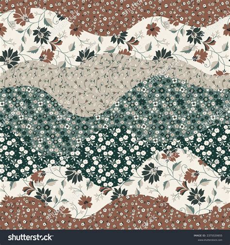Flower Patchwork Pattern On Background Stock Vector Royalty Free