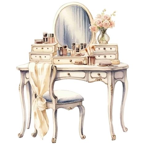 Premium Vector Dressing Table Watercolor Illustration