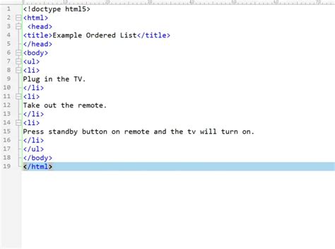 create and use unordered list in html