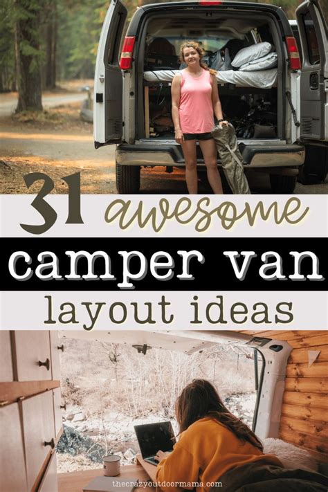 A Woman Sitting In The Back Of A Camper Van With Text Overlay That