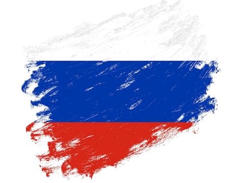 Premium Photo Russia Flag Painted On A Grunge Brush Stroke White