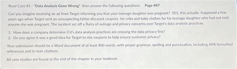 Solved Read Case 5 Data Analysis Gone Wrong Then Answer