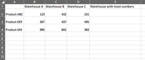 Excel Problem How To Compare Numbers In Three Columns And Show The
