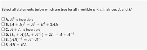 Solved Select All Statements Below Which Are True For All Chegg Com