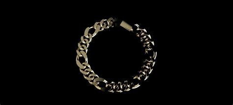 Figaro Miami Cuban Chain With Box Claps Hollow Light Weight 3D Model 3D
