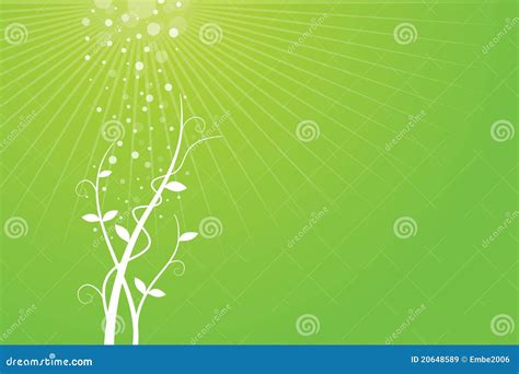 Green Background With Growing Plant Stock Vector Illustration Of