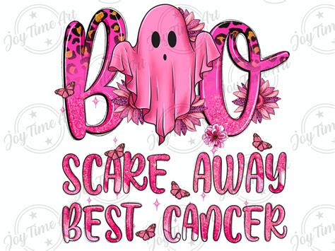 Boo Scare Away Breast Cancer Png Sublimation Design Download Etsy