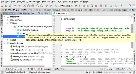 Android Wear Samples Fail In Android Studio Betas And Rc Stack