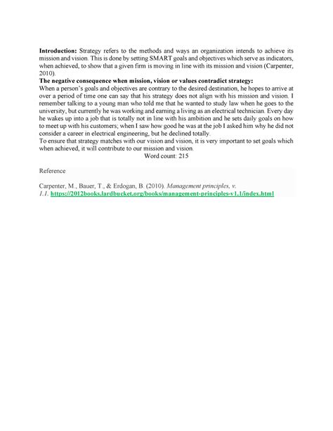 Discussion Assignment Week 5 BUS 1101 Introduction Strategy Refers