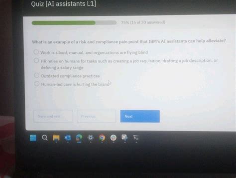 Quiz AI Assistants L1 75 15 Of 20 Answered StudyX