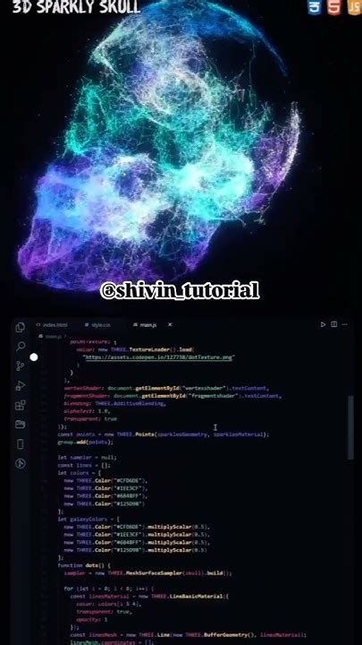 3d Sparkly Skull Html Css Js Trending Shorts Animation Webdesign Ai Learning