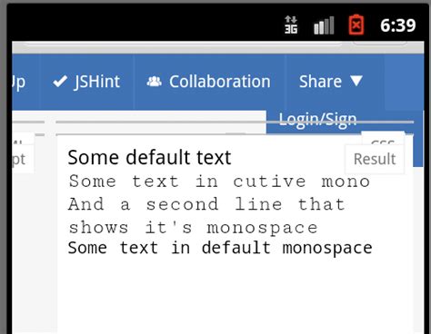 Css Font Monospace Android 23 Stack Overflow