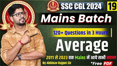 Average For Ssc Cgl Mains🔥collection Of Questions From 2011 To 2023 Cgl