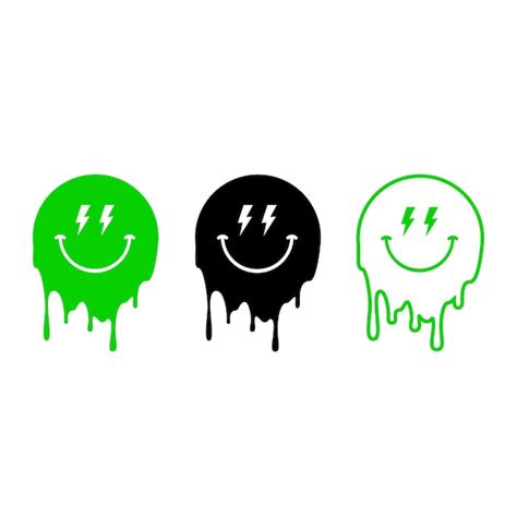 Geschmolzenes Smiley Gesicht Tropft Smiley Tropft Emoji Geschmolzenes