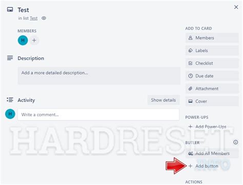 how to add card button in trello