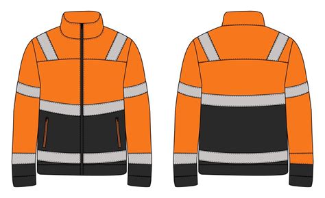 Premium Vector Hi Vis Jacket Template Front And Back View Worker