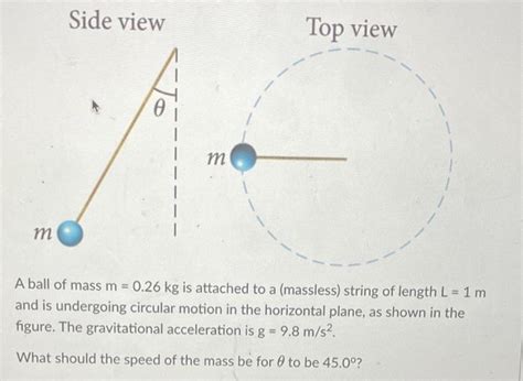 Solved A Ball Of Mass M026 Kg Is Attached To A Massless