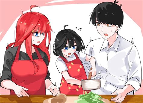 Nakano Itsuki And Uesugi Fuutarou Go Toubun No Hanayome Drawn By