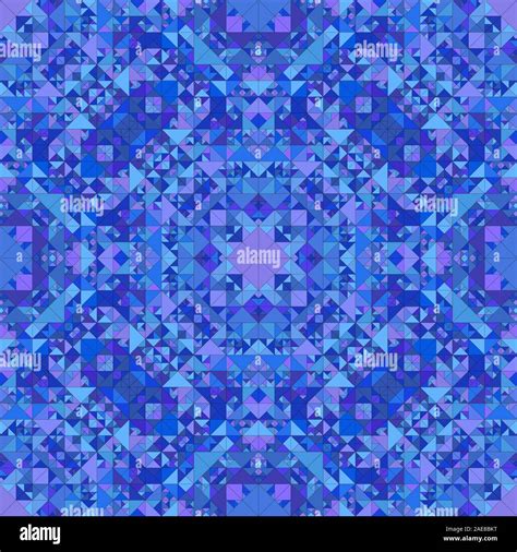 Blue Abstract Seamless Triangle Mosaic Tile Kaleidoscope Pattern Wallpaper Tribal Vector
