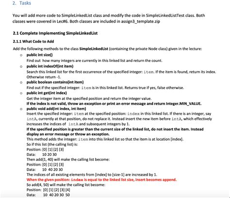 Solved 2 Tasks You Will Add More Code To Simplelinkedlist