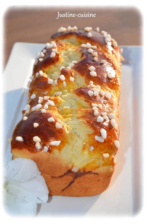 Brioche tressée au sucre perlé Justine cuisine