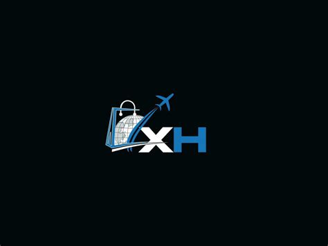 Monogram Xh Global Travel Logo Minimal Xh Logo Letter Design 25672492