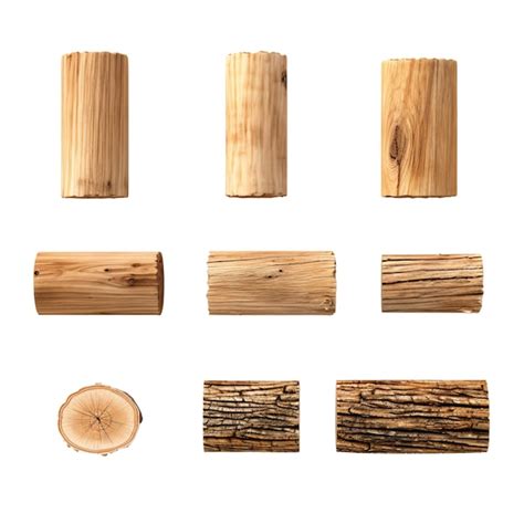 A Group Of Wood Pieces Premium Ai Generated Psd