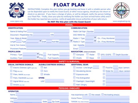 Filing A Float Plan What Information To Include And When To File