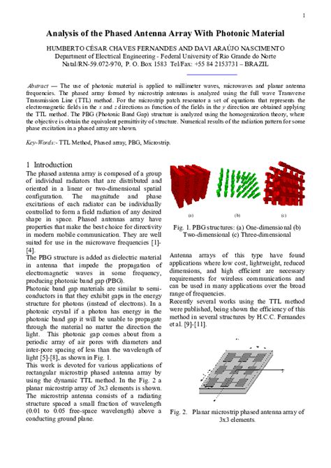 Pdf Analysis Of The Phased Antenna Array With Photonic Material Davi Araujo