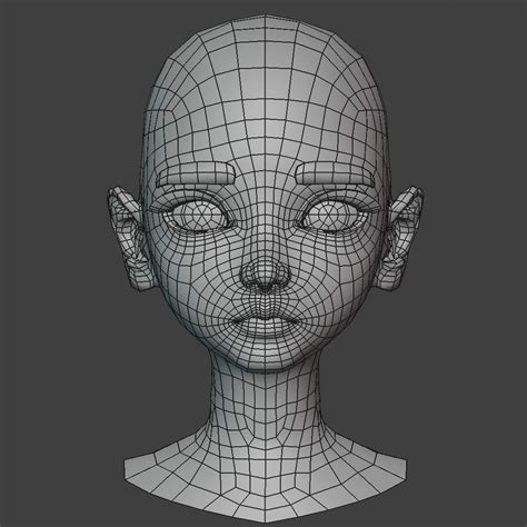 Anime Head Topology Face Topology Maya Modeling 3d Face Model