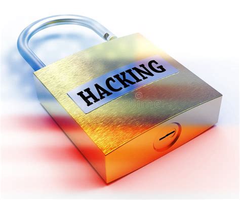 Hacking Padlock With Flag Shows Unlocked D Illustration Stock Illustration Illustration Of