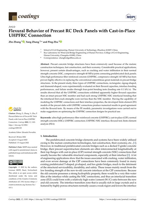 Pdf Flexural Behavior Of Precast Rc Deck Panels With Cast In Place Uhpfrc Connection