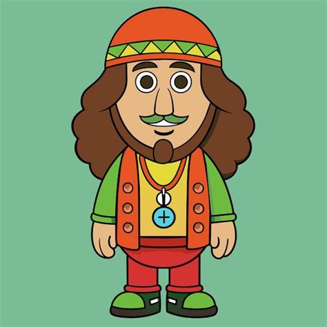 Una Caricatura De Un Hombre Con Una Etiqueta Que Dice Largo Vector