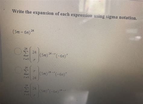 Solved Write The Expansion Of Each Expression Using Sigma