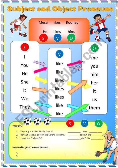 Subject And Object Pronouns Easy Worksheet Esl Worksheet By Jollycharl