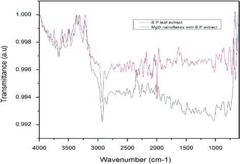 Ftir Spectra Of Mgo Nanoflakes Synthesized By Using B Purpurea Leaf