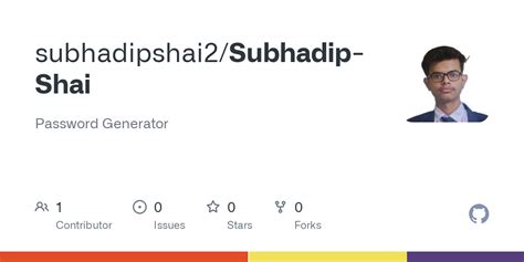 Github Subhadipshai2subhadip Shai Password Generator