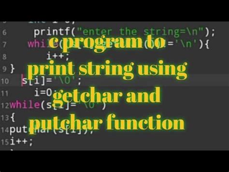 C Program To Print String Using Getchar And Putchar Function YouTube